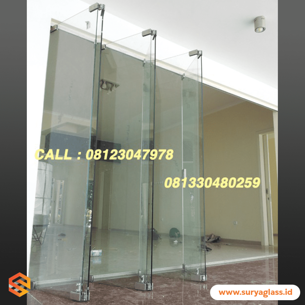 Pintu kaca lipat glass folding door - aplikator kaca tempered surabaya