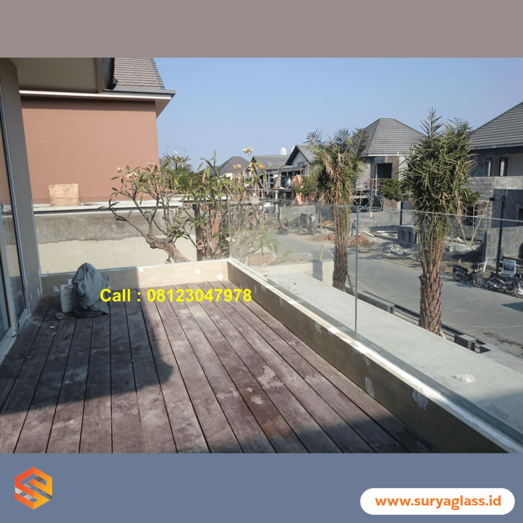 Railing balkon minimalis system tanam non handle - aplikator kaca ...